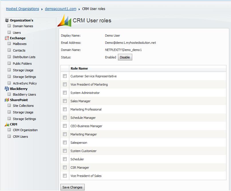 How can I change, assign or validate CRM roles from the Control Panel ...